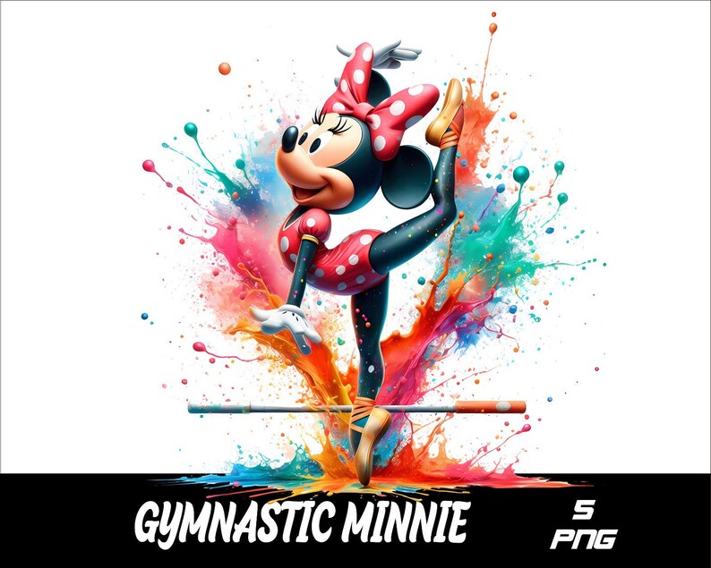 5 PNG Gymnastic Minnie Png Mouse Splash and Watercolor Png Minnie ...