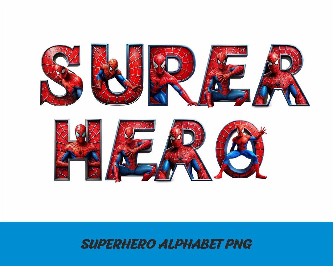 Superhero Alphabet Png Font Cartoon Superhero Letters Png Font ...