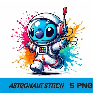 5 PNG Astronaut Stitch Png Stitch Splash and Watercolor Png Astronaut ...