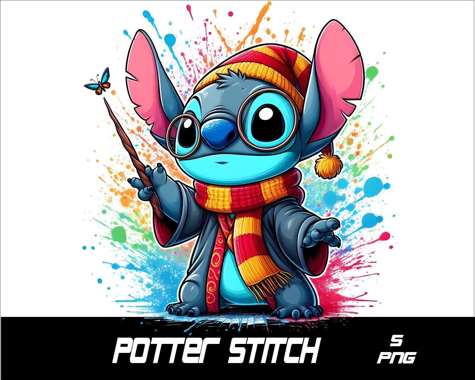 5 PNG Potter Stitch Png Wizard Stitch Splash and Watercolor Png Stitch ...
