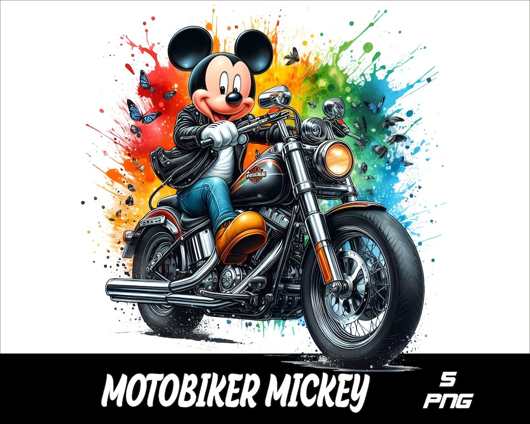 5 PNG Motobiker Mickey Png Mouse Splash and Watercolor Png Mouse ...