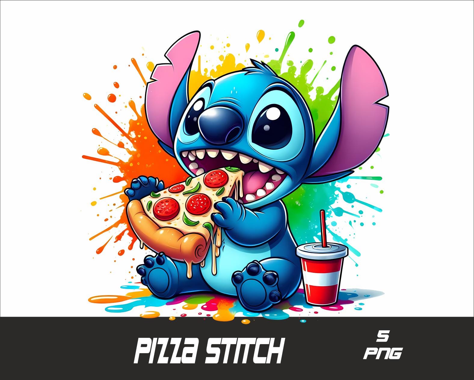 5 PNG Pizza Stitch Png Stitch Splash and Watercolor Png Stitch ...