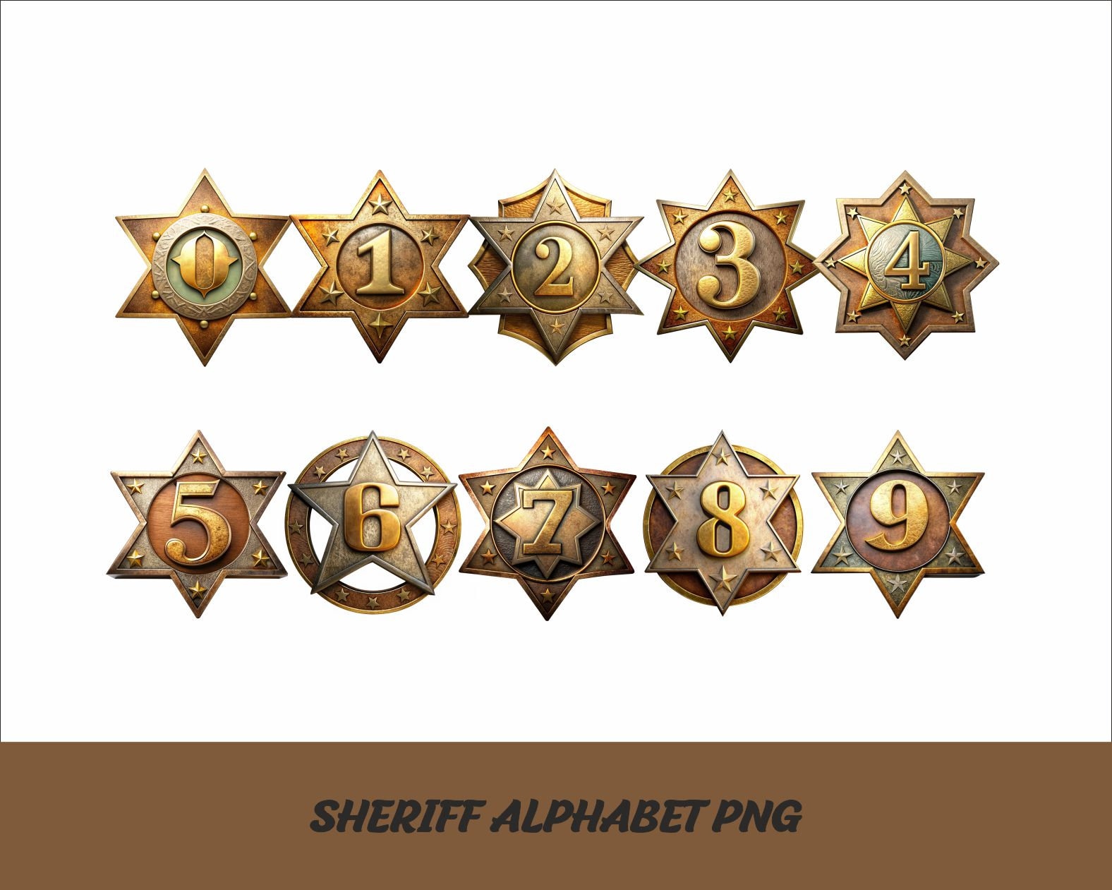 Sheriff Alphabet Png Font Western Letters Png Sheriff Rosette Font ...