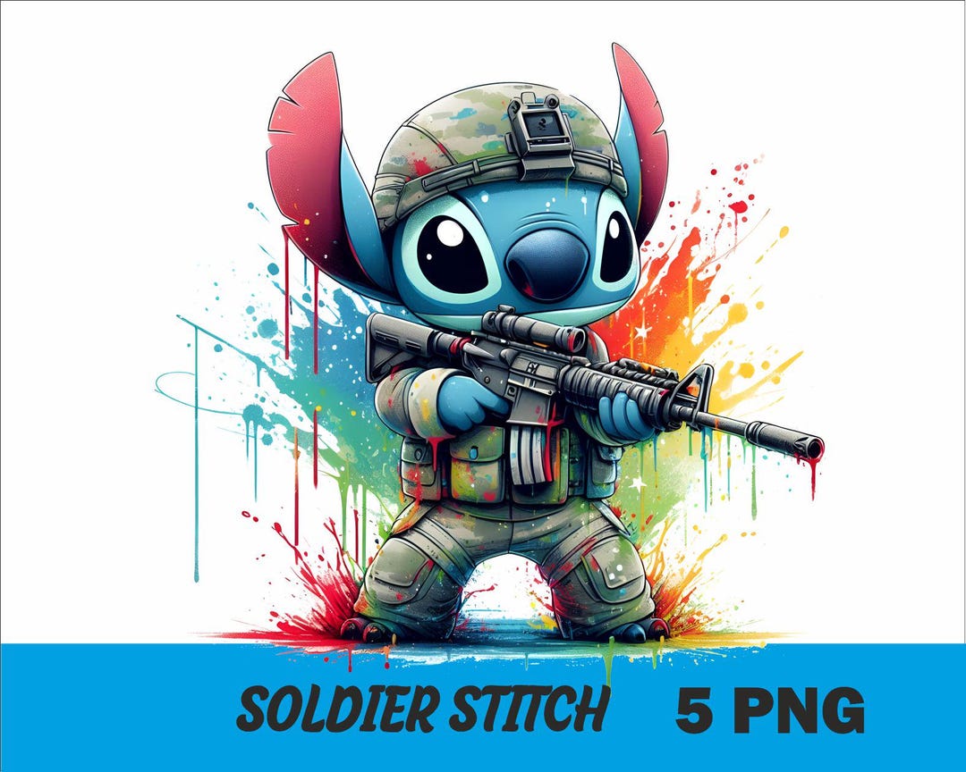 5 PNG Soldier Stitch Png Stitch Splash and Watercolor Png Soldier ...