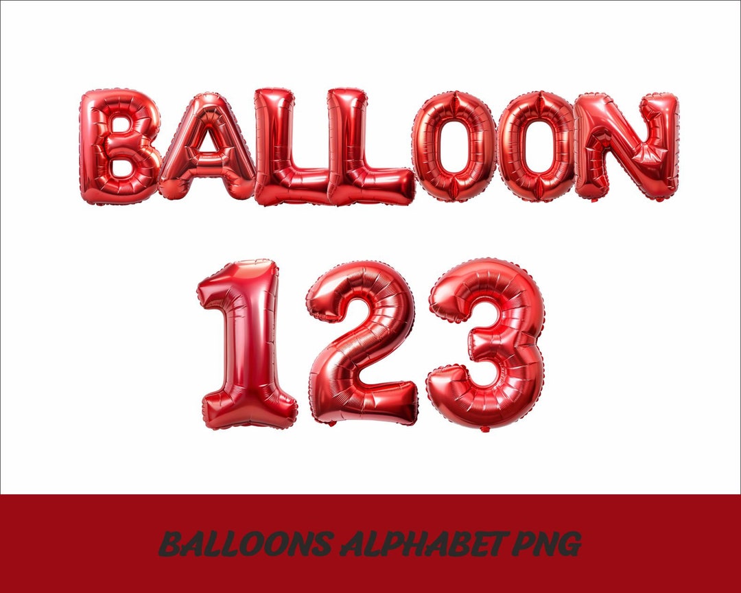 Party Balloons Red Alphabet Png Font Red Balloons Letters Png Party ...