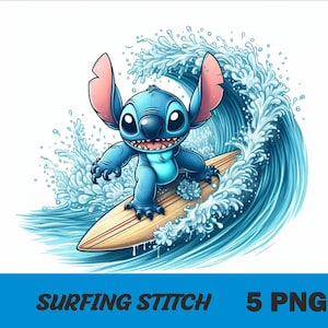 5 PNG Surfing Stitch Png Stitch Splash and Watercolor Png Stitch ...