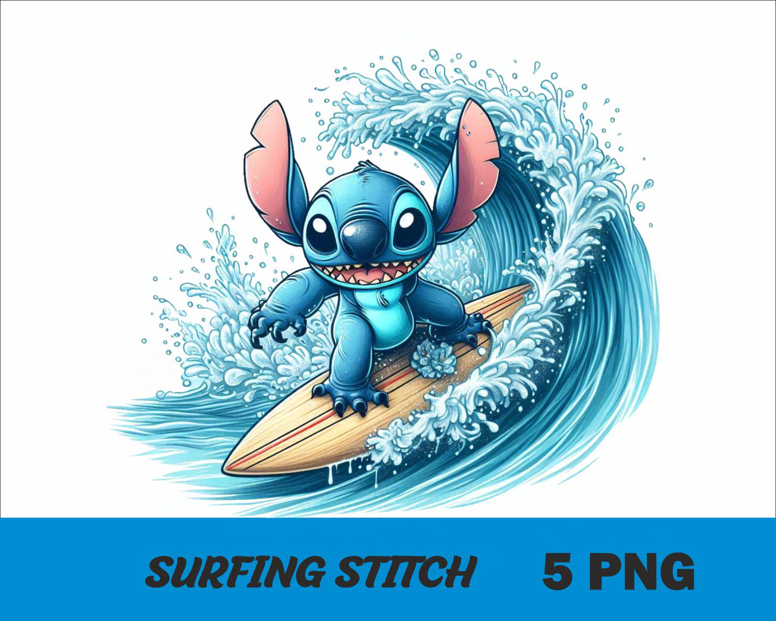 5 PNG Surfing Stitch Png Stitch Splash and Watercolor Png Stitch ...