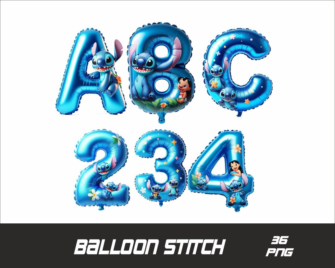 Balloon Lilo and Stitch Alphabet Png Font Stitch and Lilo Letters Png ...