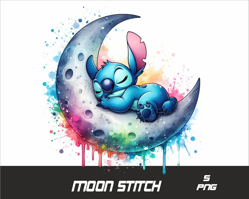 5 PNG Moon Stitch Png Stitch Splash and Watercolor Png Sleep Stitch ...