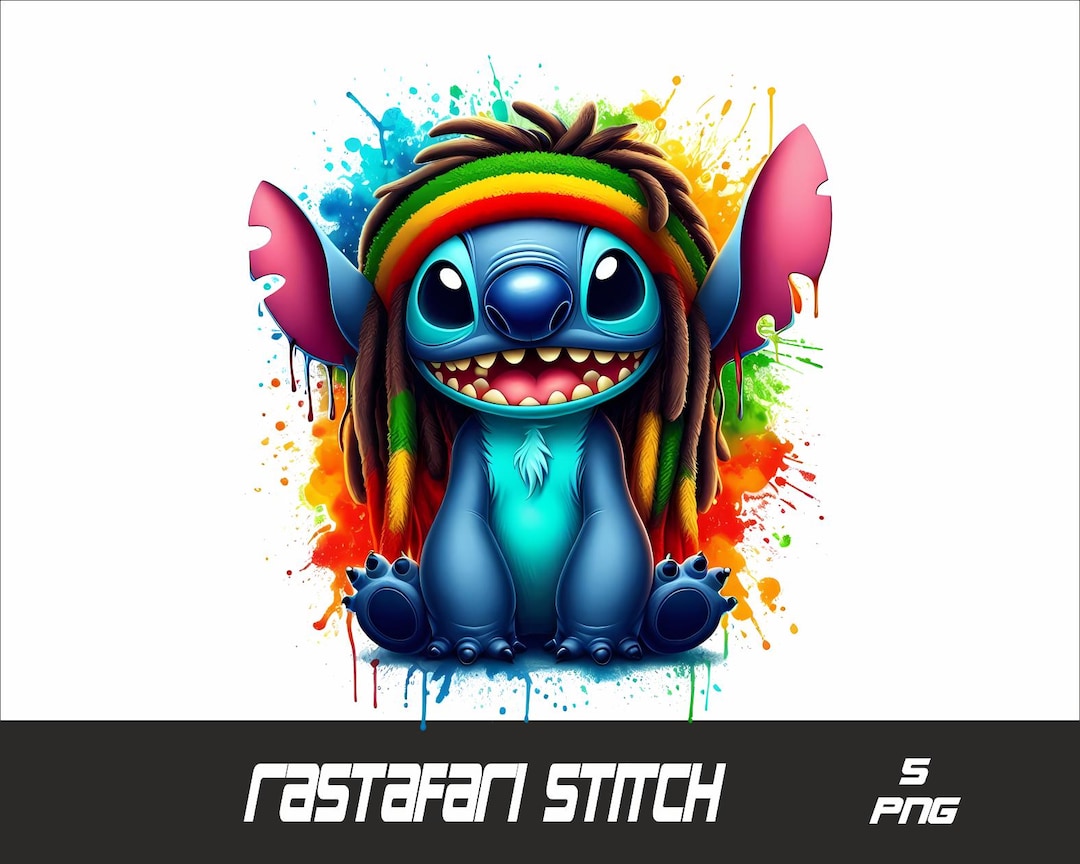 5 PNG Rastafari Stitch Png Stitch Splash and Watercolor Png Stitch ...