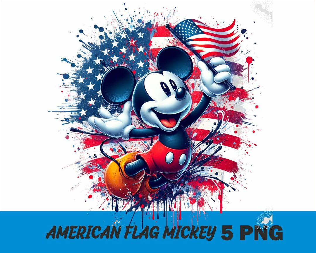 5 PNG American Flag Mickey Png American Mouse Splash and Watercolor Png ...