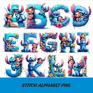 Lilo and Stitch Alphabet Png Font Stitch and Lilo Letters Png Stitch ...
