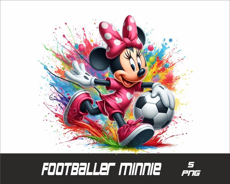 5 PNG Footballer Minnie Png Mouse Splash and Watercolor Png Minnie ...