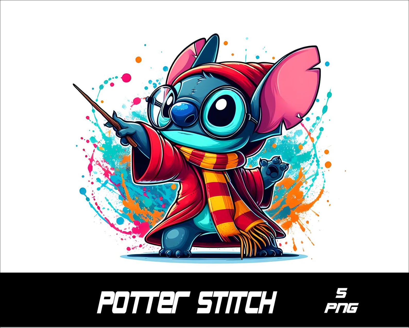 5 PNG Potter Stitch Png Wizard Stitch Splash and Watercolor Png Stitch ...