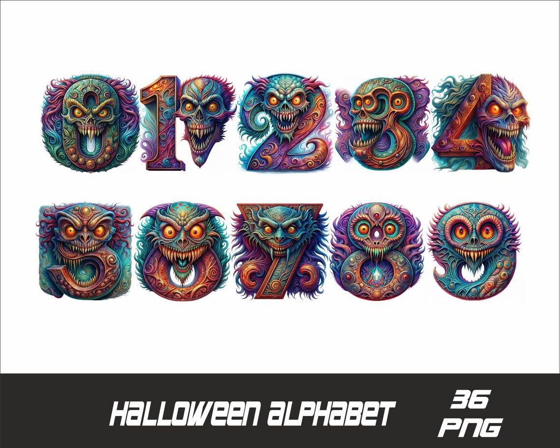 Halloween Alphabet Png Font Halloween Letters Png Font Hallowen Monster ...