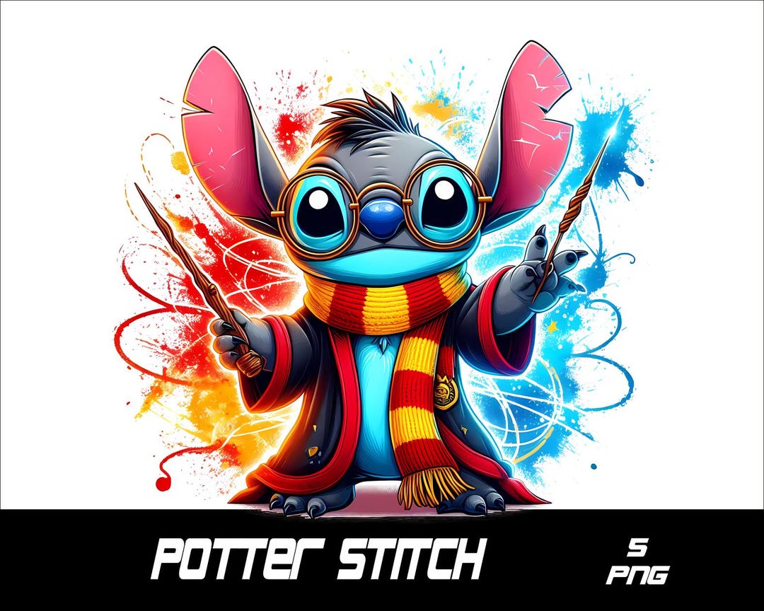 5 PNG Potter Stitch Png Wizard Stitch Splash and Watercolor Png Stitch ...
