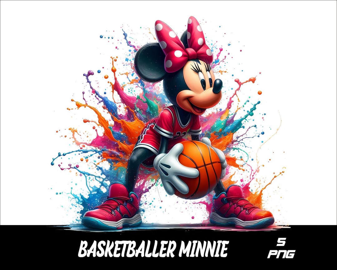 5 PNG Basketballer Minnie Png Mouse Splash and Watercolor Png Minnie ...