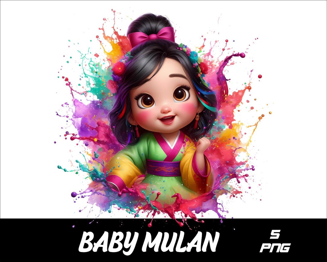 5 PNG Baby Princess Png Mulan Splash and Watercolor Png Baby Mulan ...