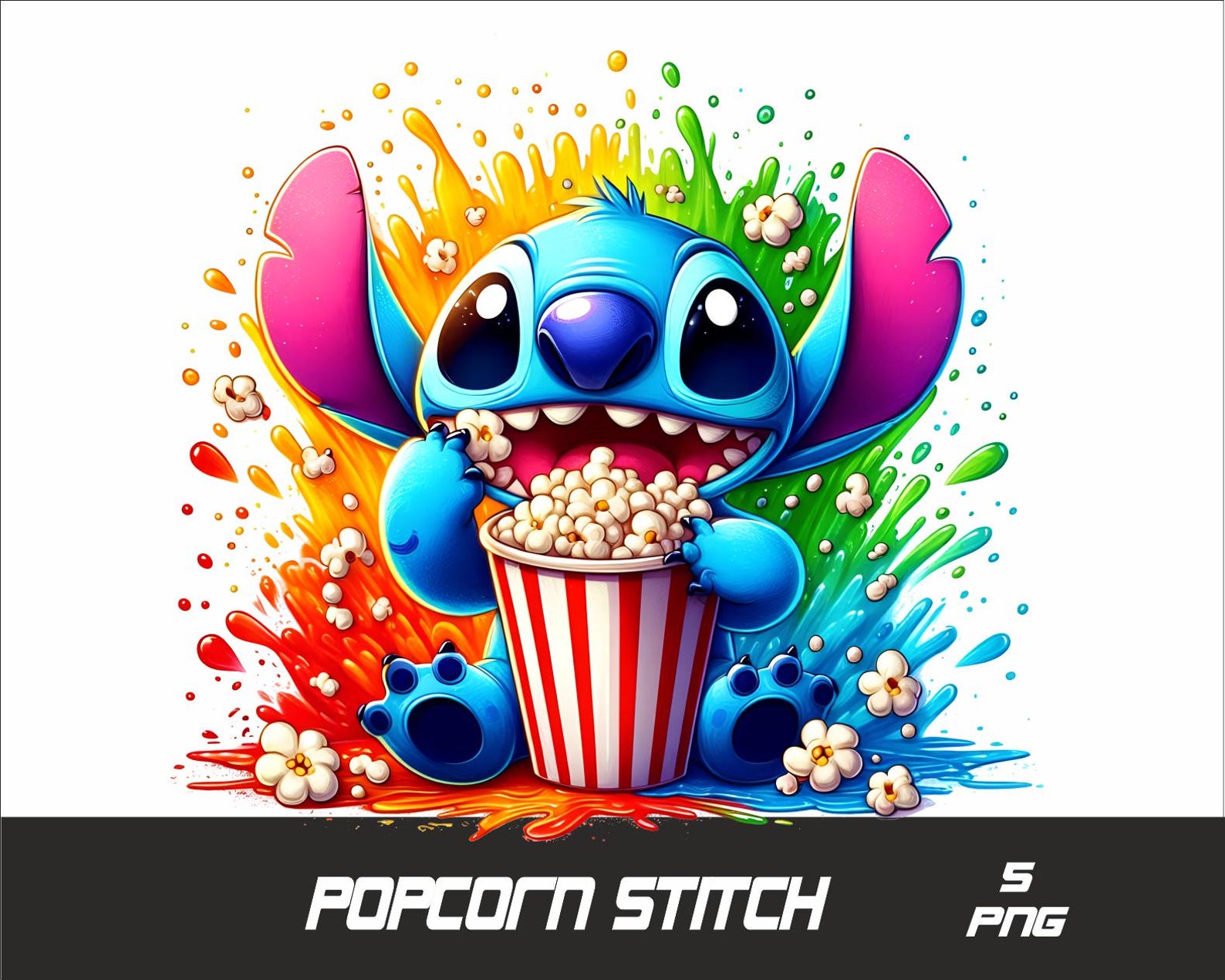 5 PNG Popcorn Stitch Png Stitch Splash and Watercolor Png Popcorn ...