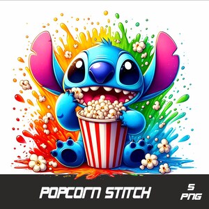 5 PNG Popcorn Stitch Png Stitch Splash and Watercolor Png Popcorn ...