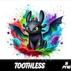 Watercolor Toothless Clipart: How to Train Your Dragon PNG Bundle ...