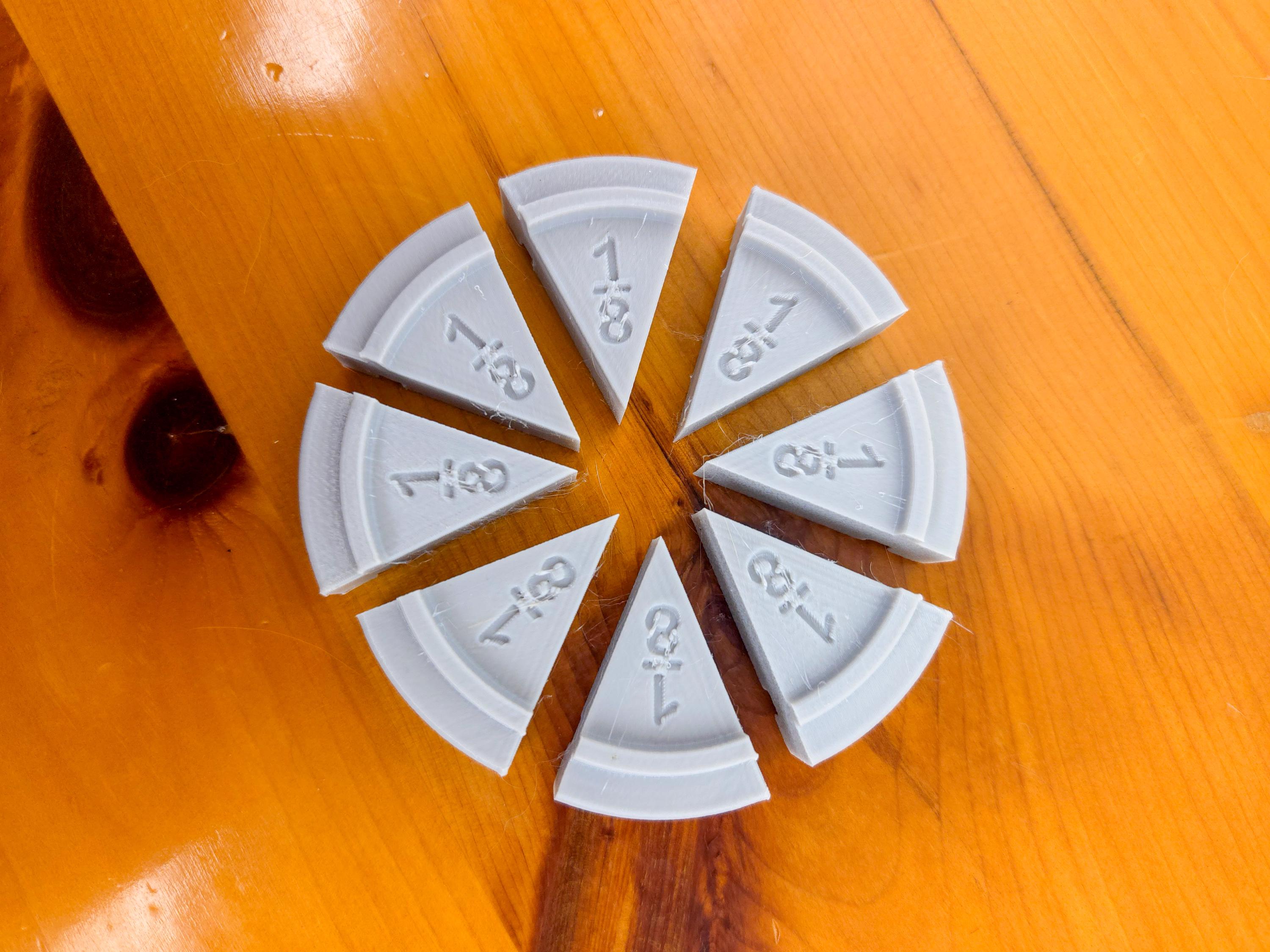 Stackable Fraction Tiles - 3D Printed 3" - Learn to Count - Number ...