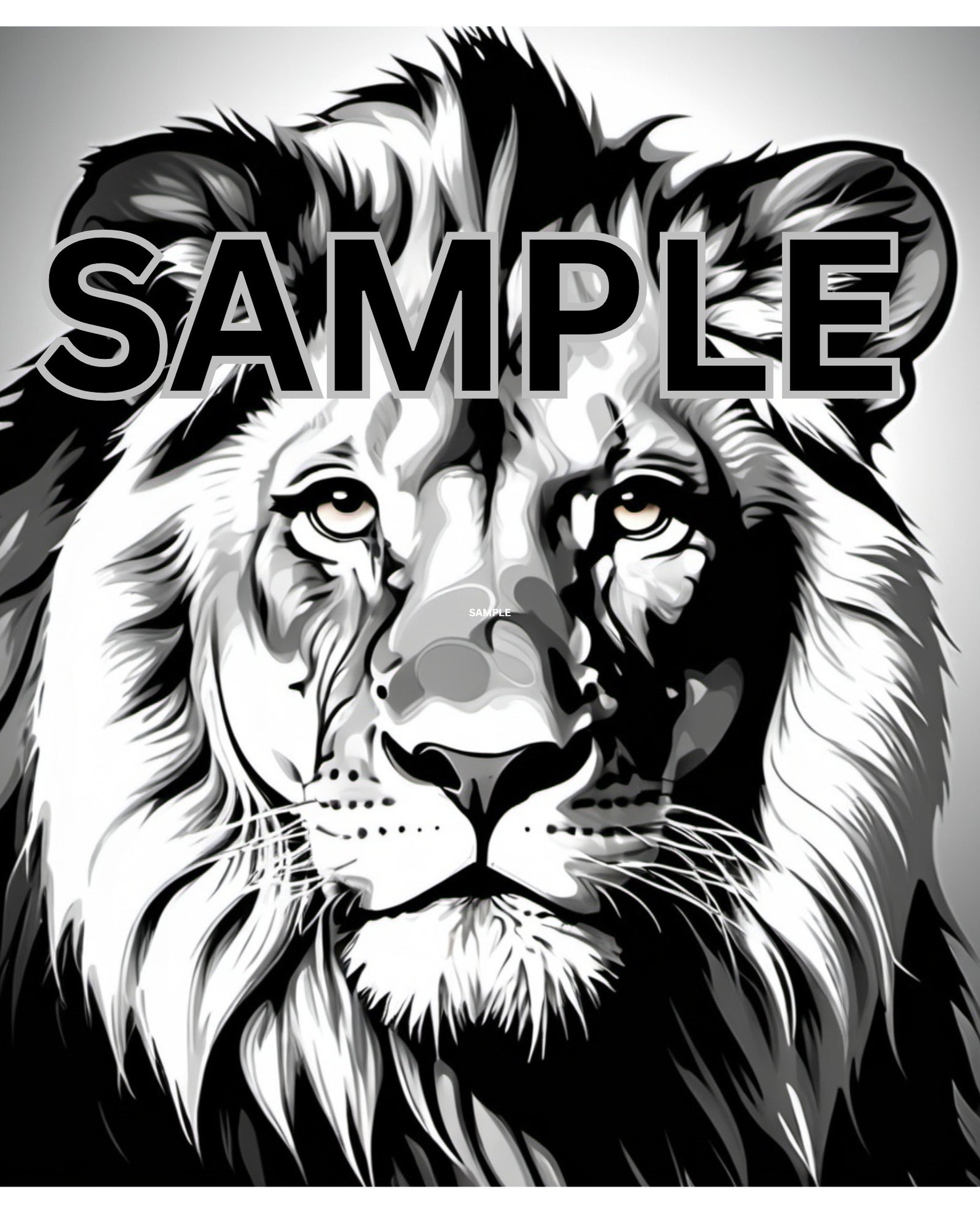 Beautiful Black & White Lion Printable | Majestic Lion Wall Art ...