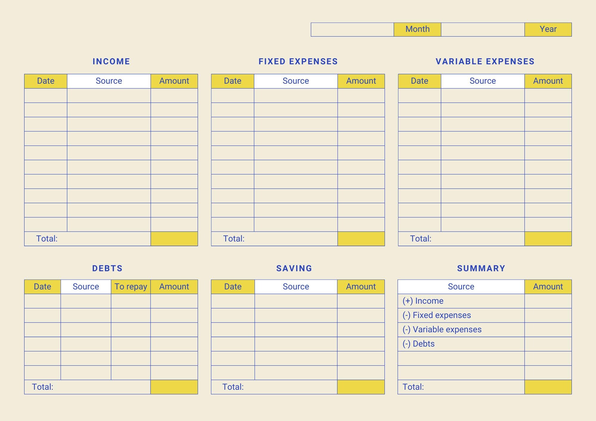 His & Hers Monthly Budget Planner | Couples Financial Organizer | Track ...
