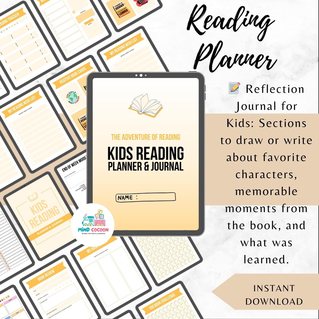 Kids Reading Journal | Fun Reading Log & Goal Tracker (23 Pages, A4 PDF ...