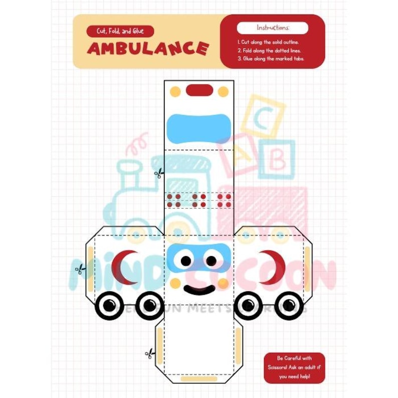 Printable 3D Paper Vehicles Craft Kit – Kids Transportation Activity ...