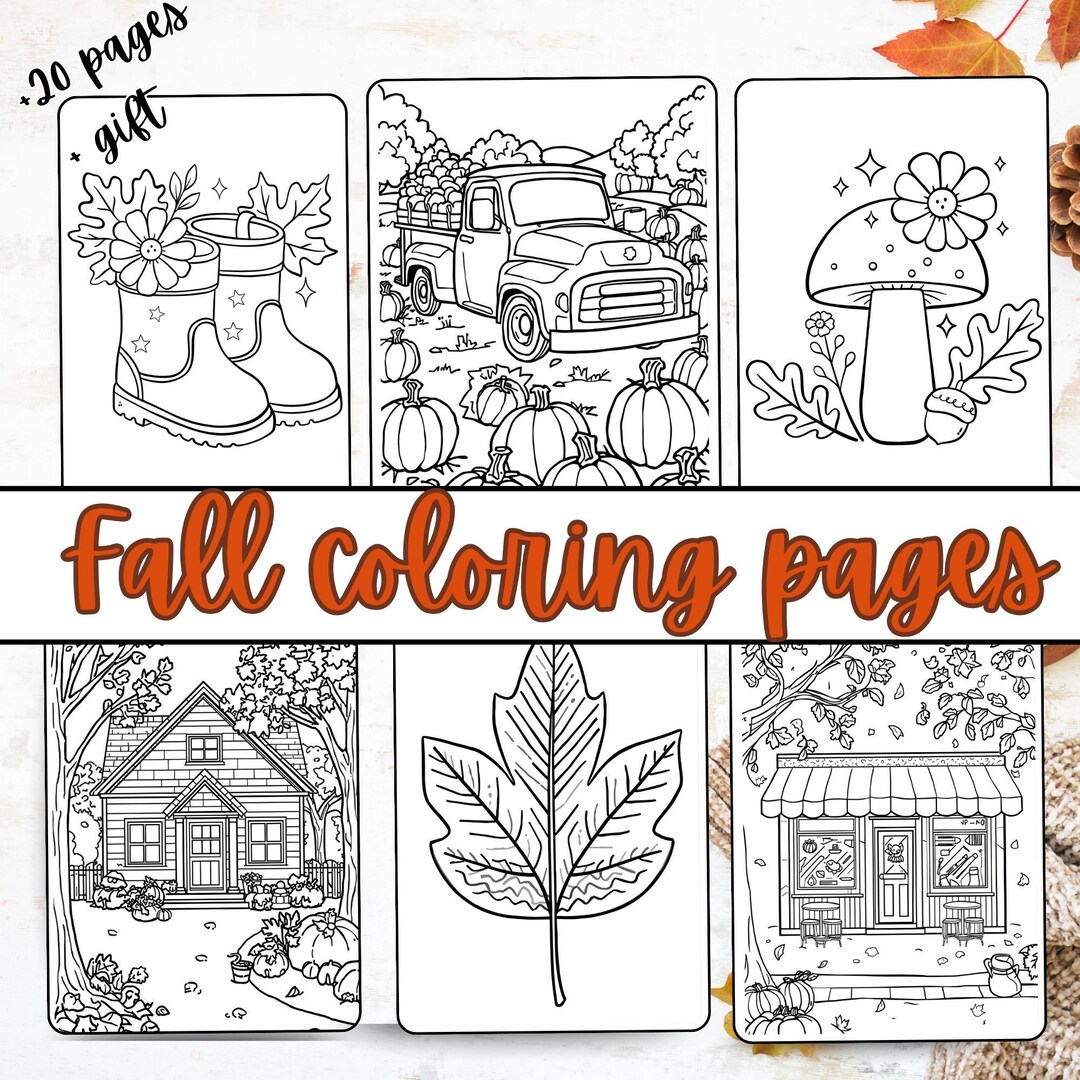 Cozy Fall Coloring Bundle for Kids: 30 Autumn Themed Printables ...