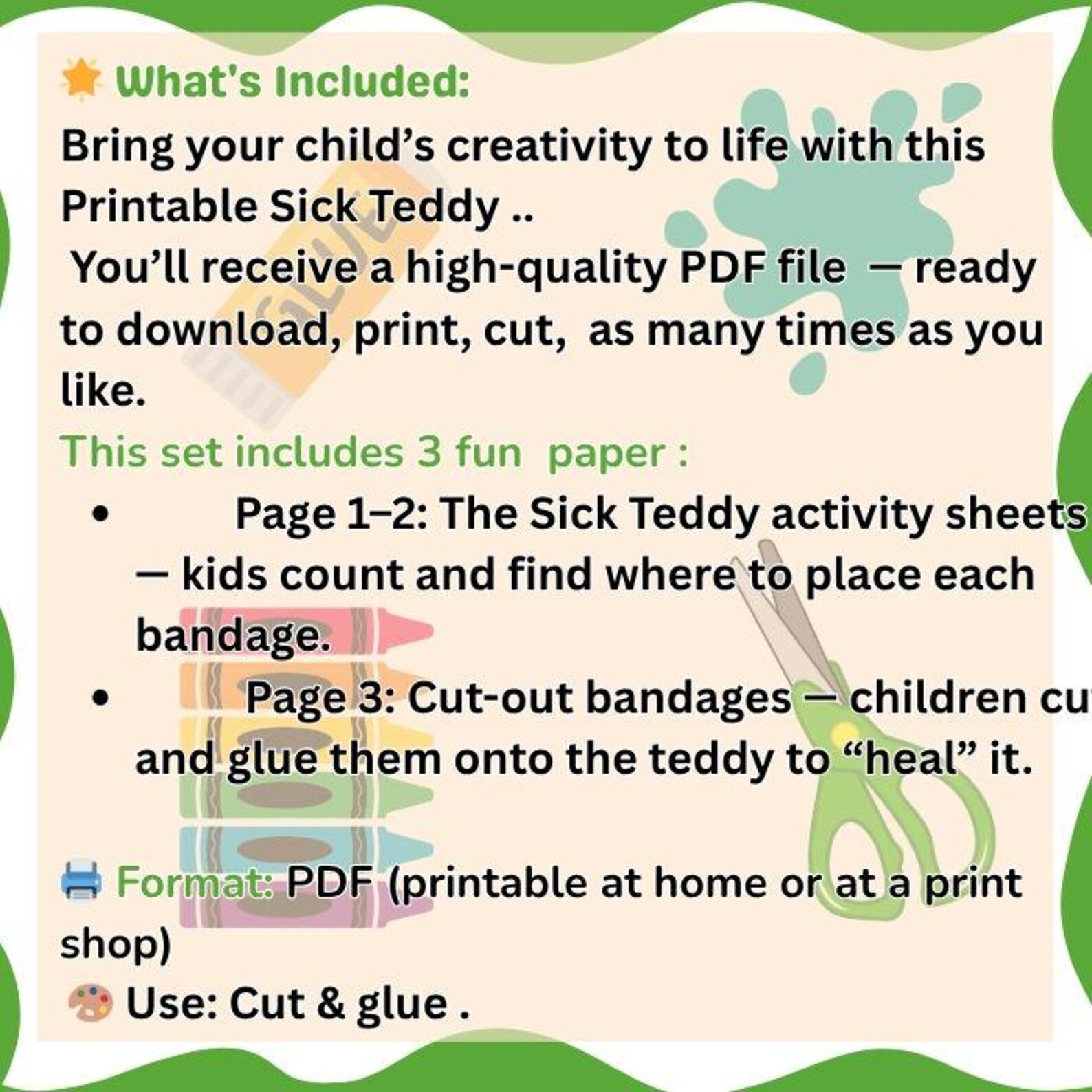 Sick Teddy Counting Game: Preschool Printable Activity (PDF) - Etsy