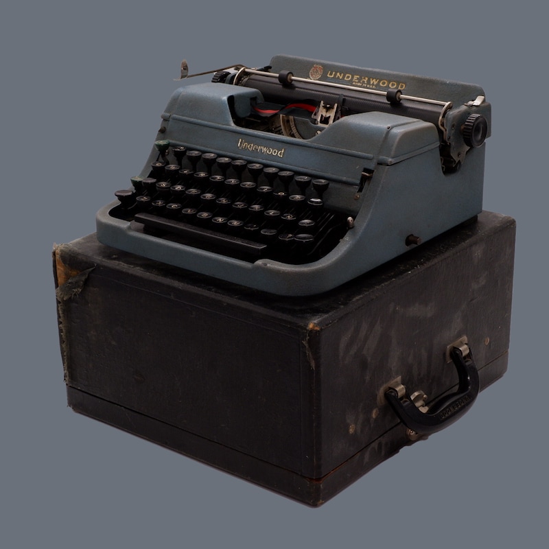 Blue Typewriter - Etsy