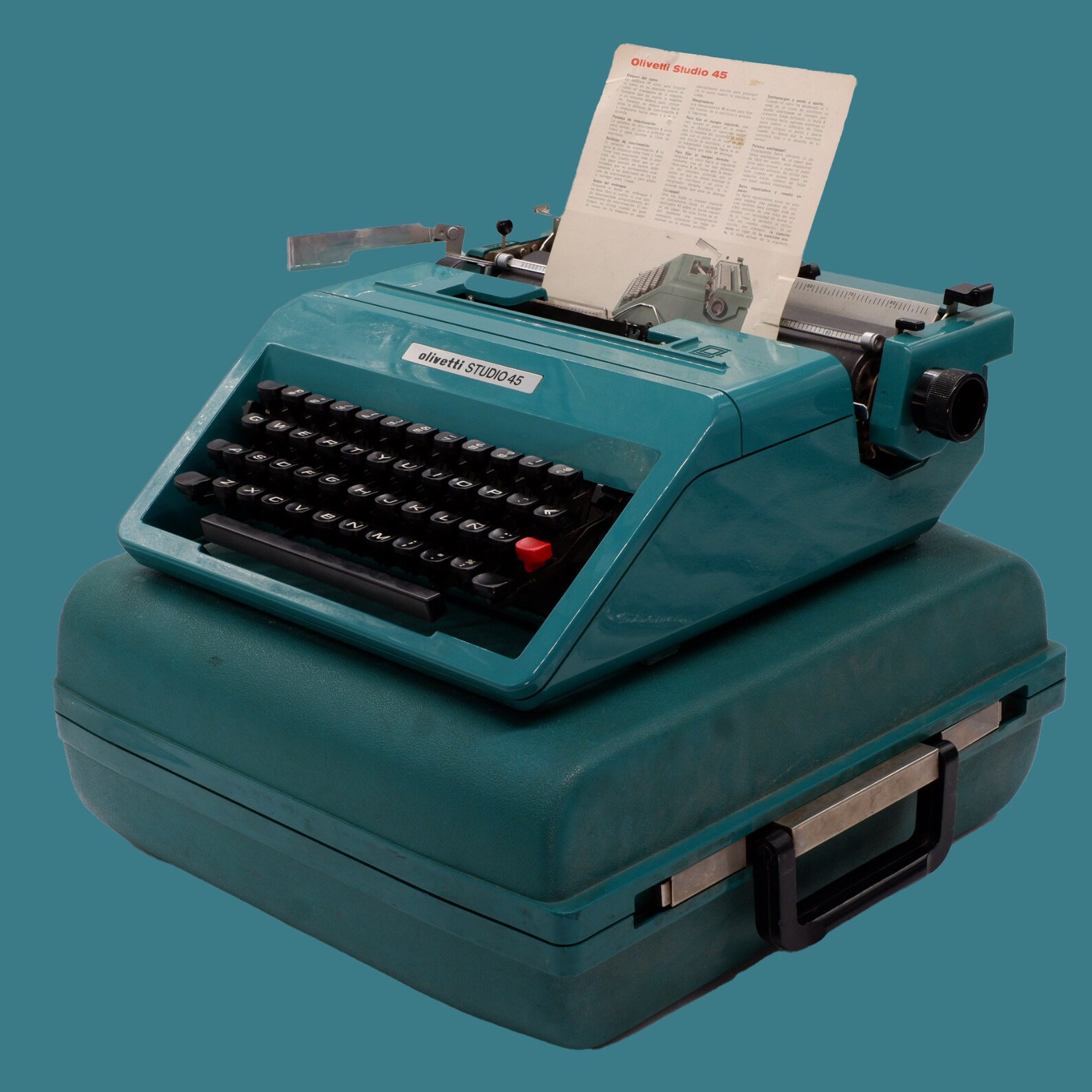 1970's Olivetti Studio 45 Blue Typewriter + Case | Great Condition ...