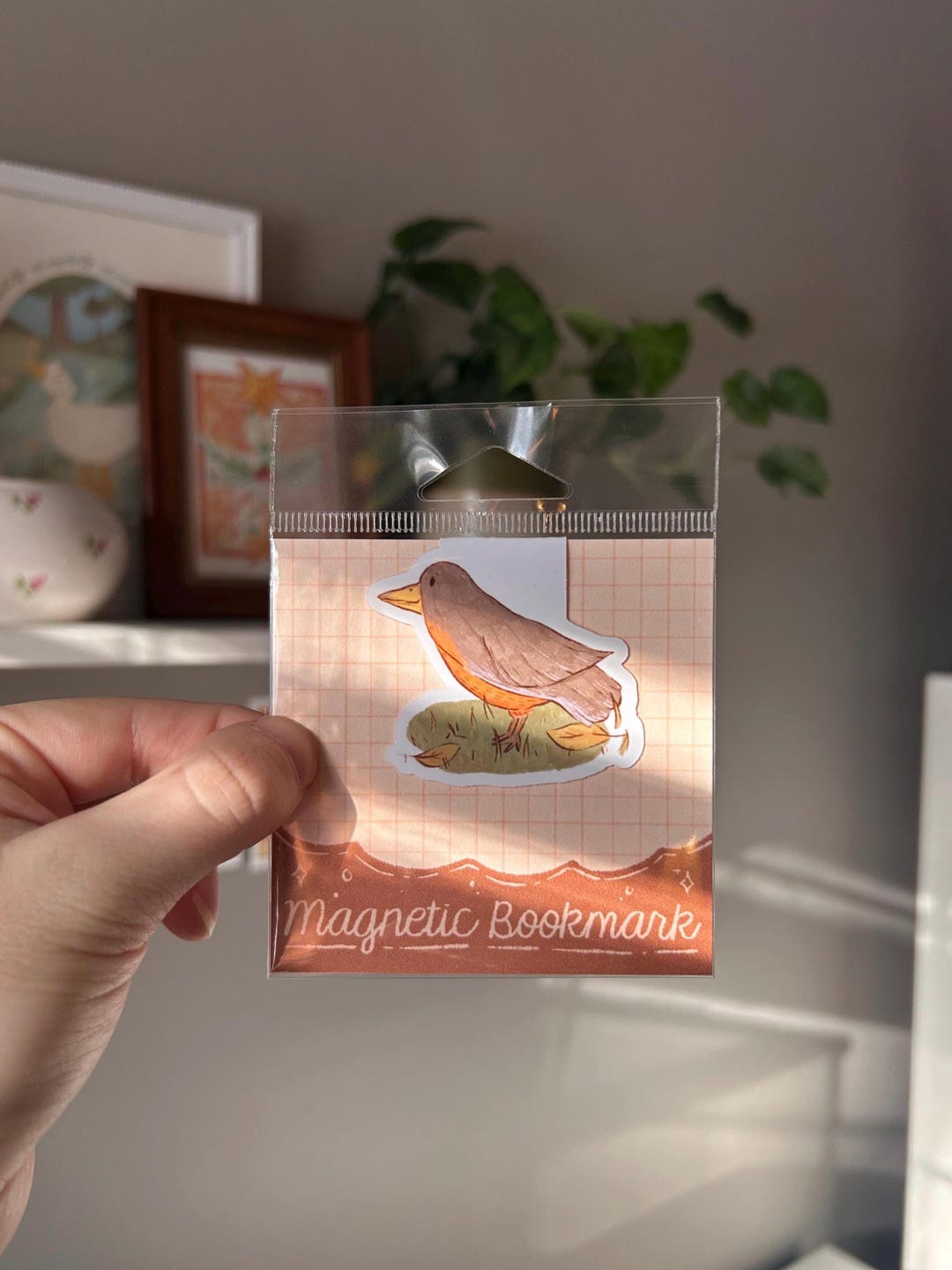 Cute Robin Magnetic Bookmark | Illustrated Bookmark | Folded Magnetic ...