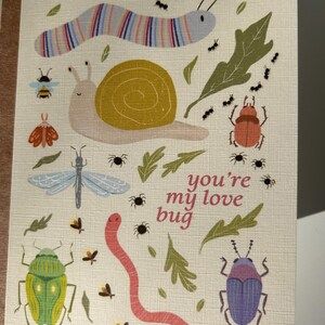 Love Bug Greeting Card, Illustrated Nature Style, Perfect for Couples ...