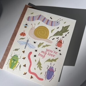 Love Bug Greeting Card, Illustrated Nature Style, Perfect for Couples ...