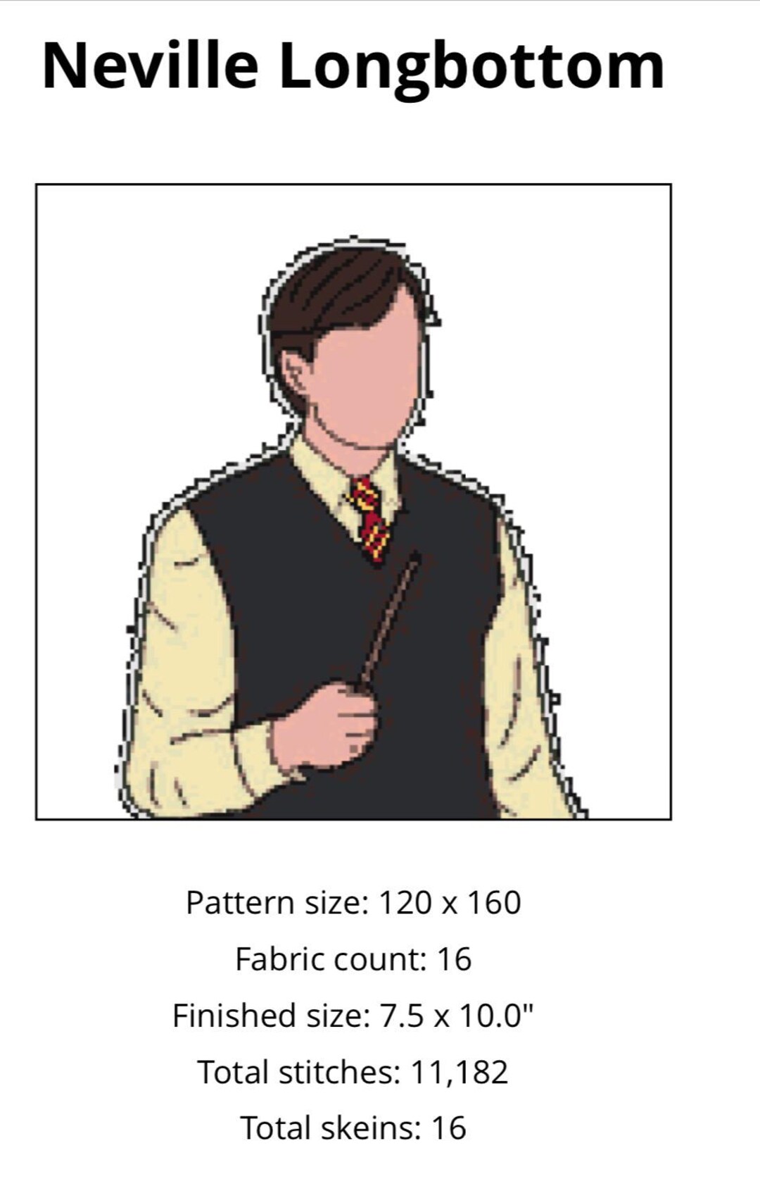 Neville Longbottom Cross Stitch Pattern (digital Download) - Etsy