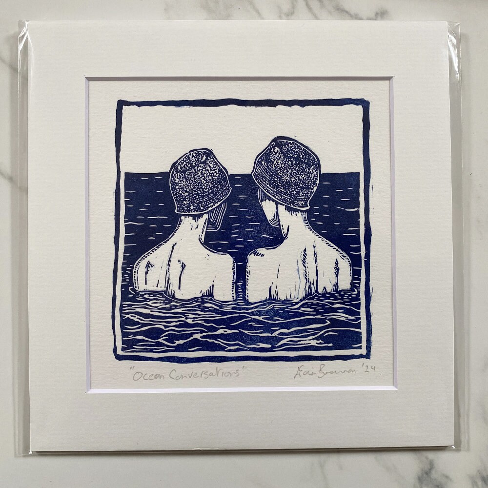 Linocut- Ocean Conversations - Etsy