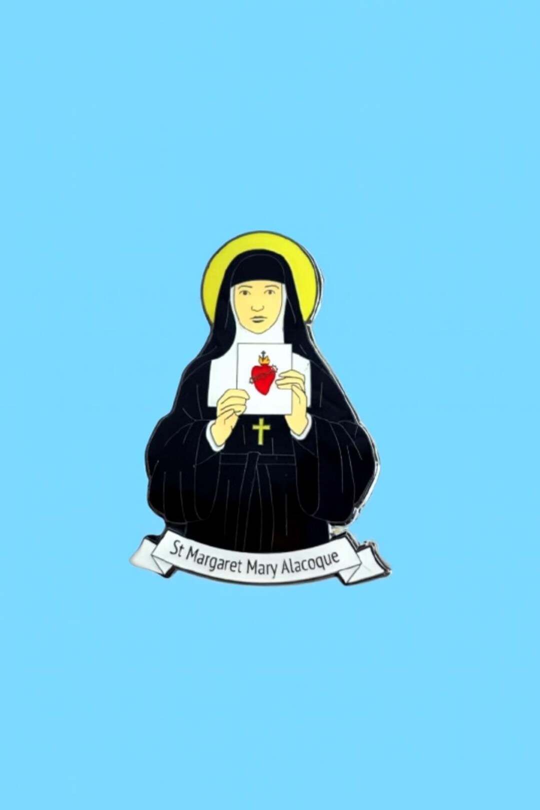 St. Margaret Mary Alacoque Sacred Heart Lapel Pin – Catholic Devotional ...