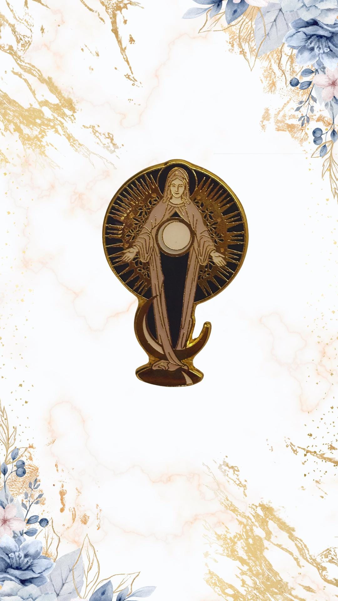 Our Lady of the Eucharist Enamel Pin – Marian Monstrance Devotion ...