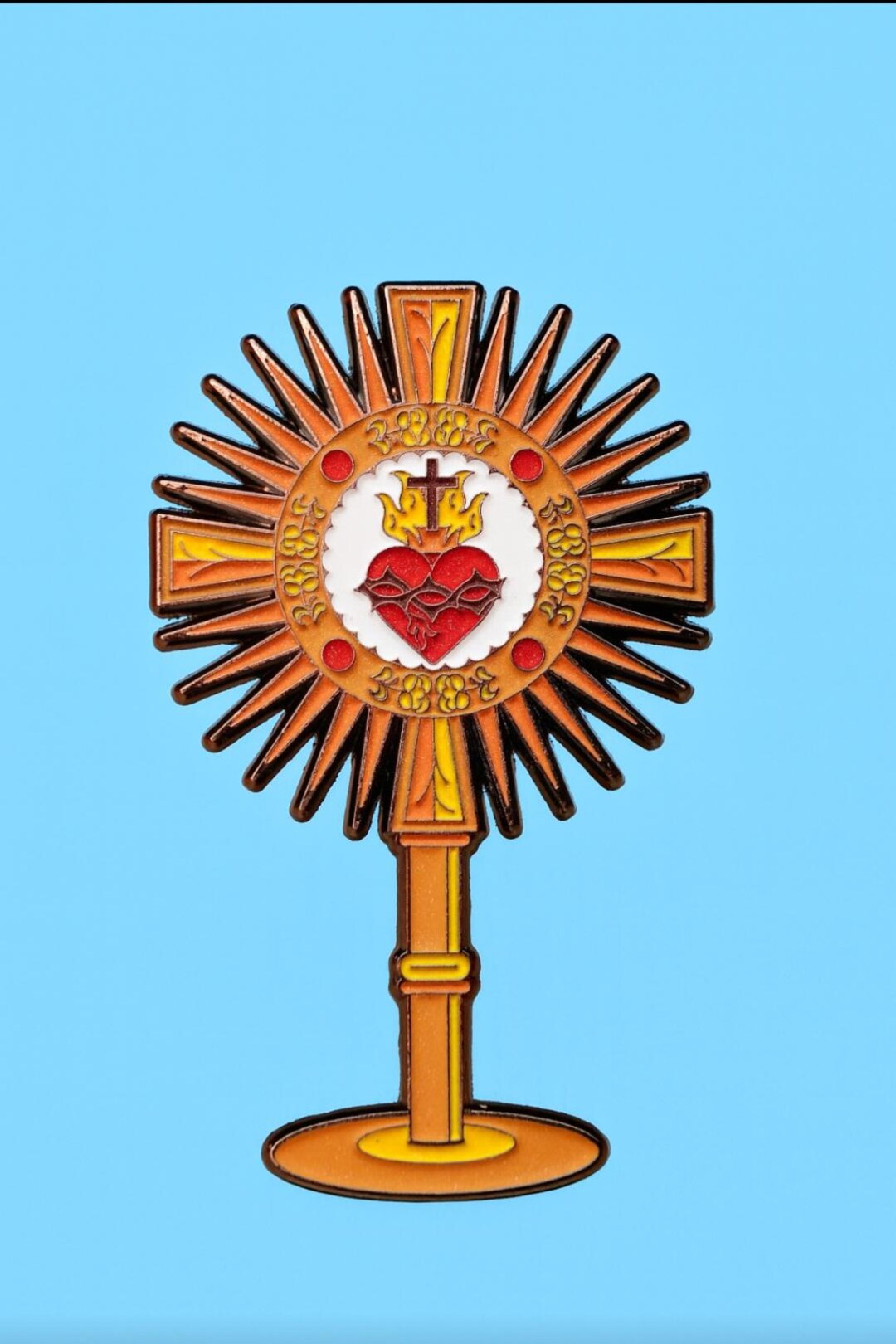 Sacred Heart of Jesus Monstrance Lapel Pin – Eucharistic Adoration ...