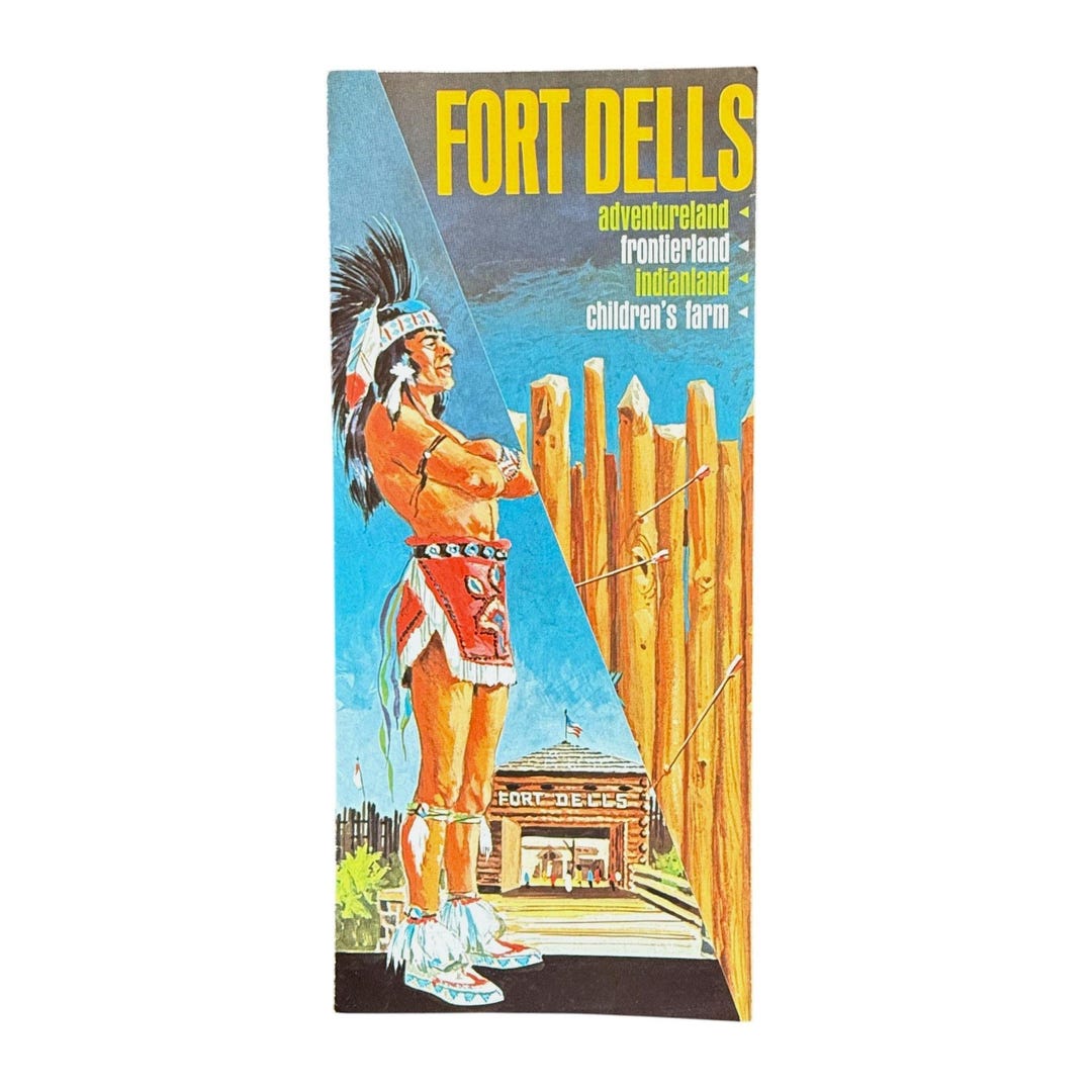 1960s Fort Dells Vintage Brochure Wisconsin Dells Attractions Souvenir ...