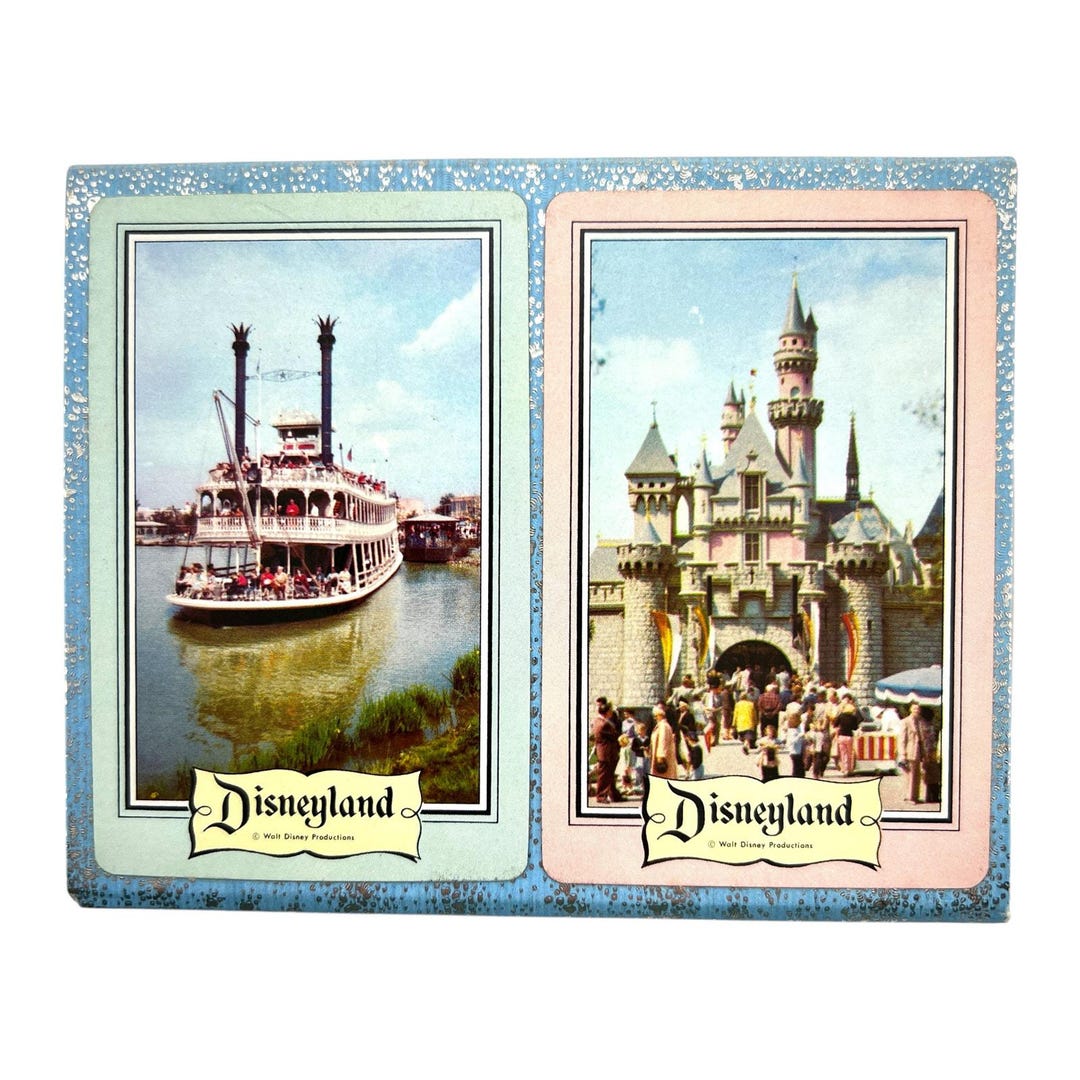 Disneyland Playing Cards Mid-century Sealed Double Deck Castle ...