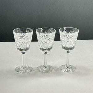 Thomas Webb Crystal Claret Wine Glasses Warwick Pattern 6 Sided Stem ...