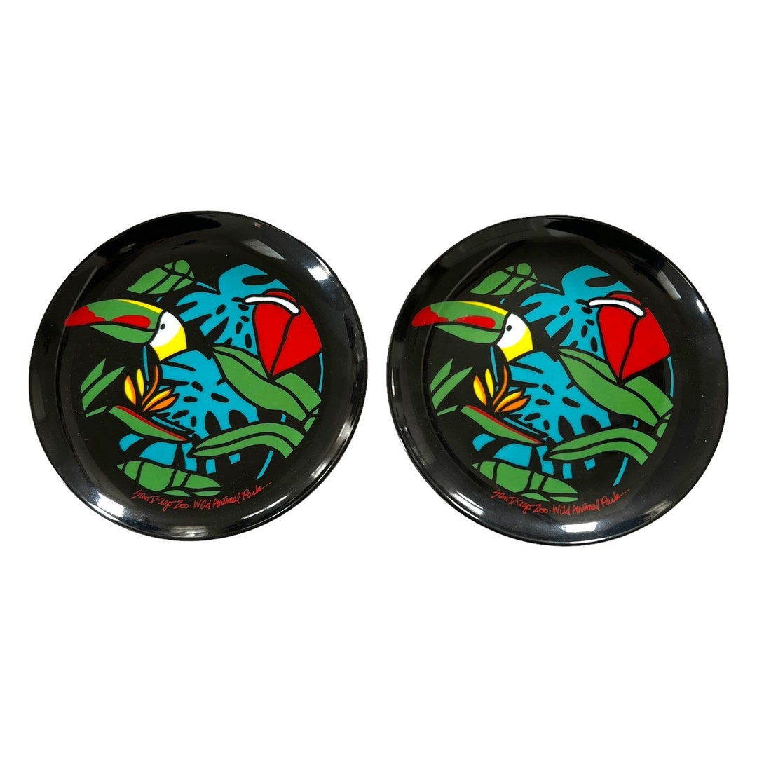 Toucan Plate San Diego Wild Animal Park Set of 2 Colorful Ceramic 7 3/4 ...