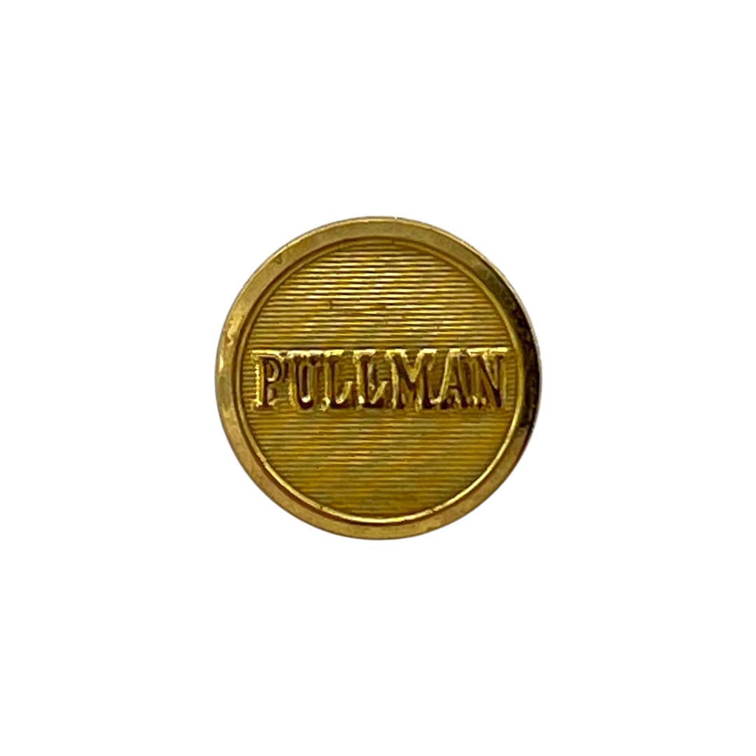 Pullman Gold Tone Metal Uniform Button 5/8" Waterbury Vintage Railroad ...