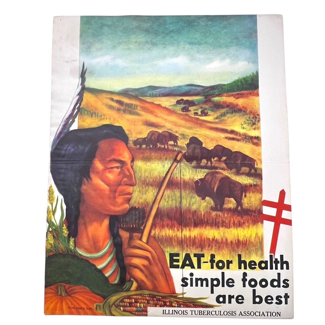 Native American Tuberculosis Assoc Vintage Poster Constance Abel Eat ...