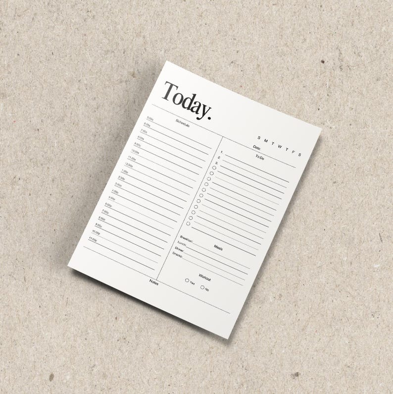 Minimalist Daily Planner Template - Routine, to Do List, Fully Editable ...