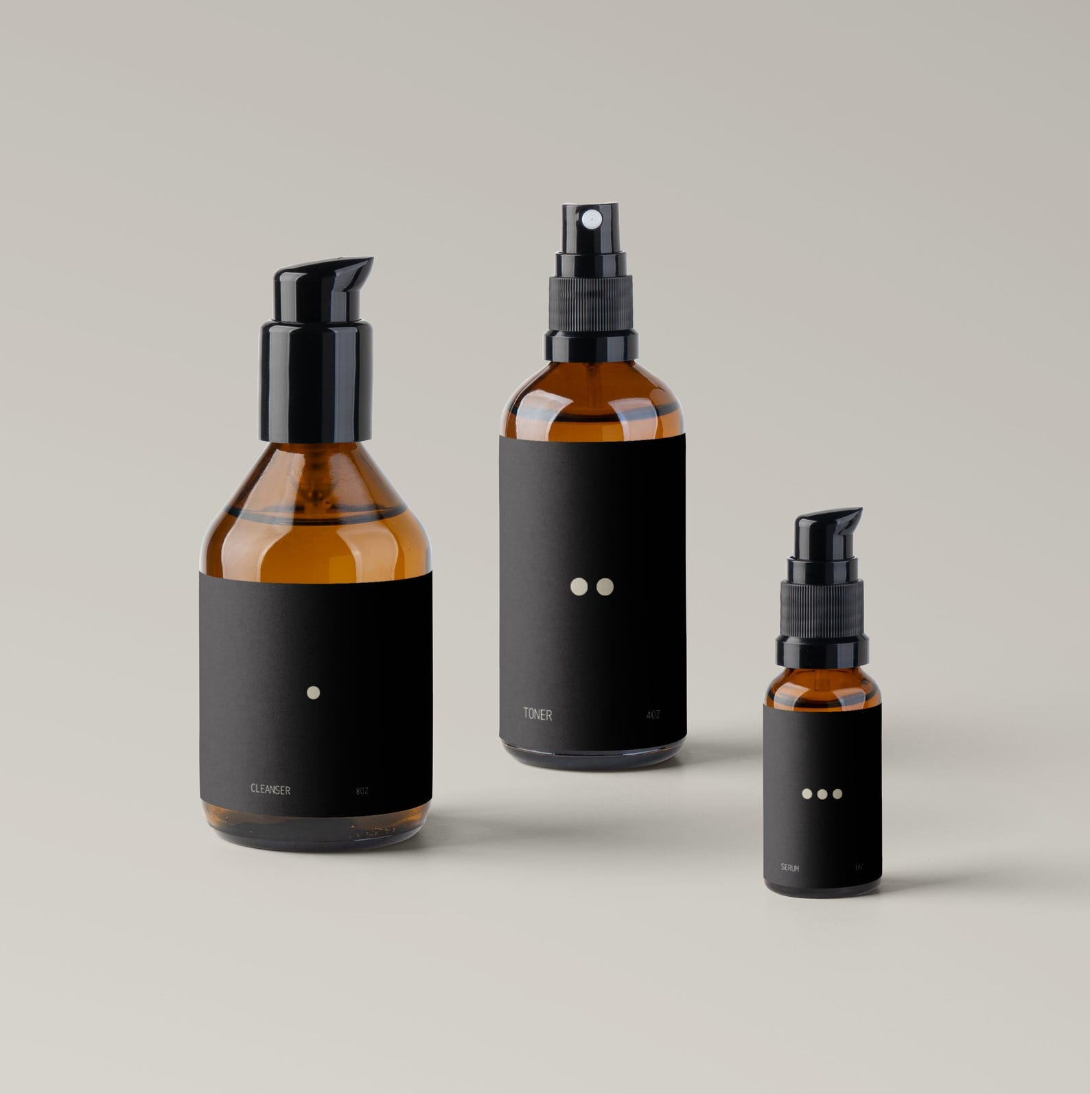 Minimal Skincare Cosmetic Brand Label Template Bundle - Canva, Dropper ...
